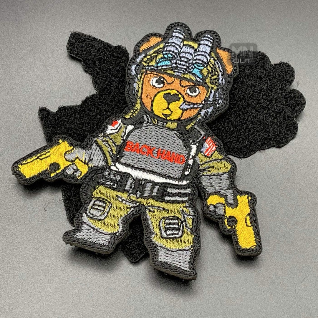 Tactical Teddy Patch Hook & Loop, Fabric, 8cm Morale Military Army Airsoft Biker Badge for ...