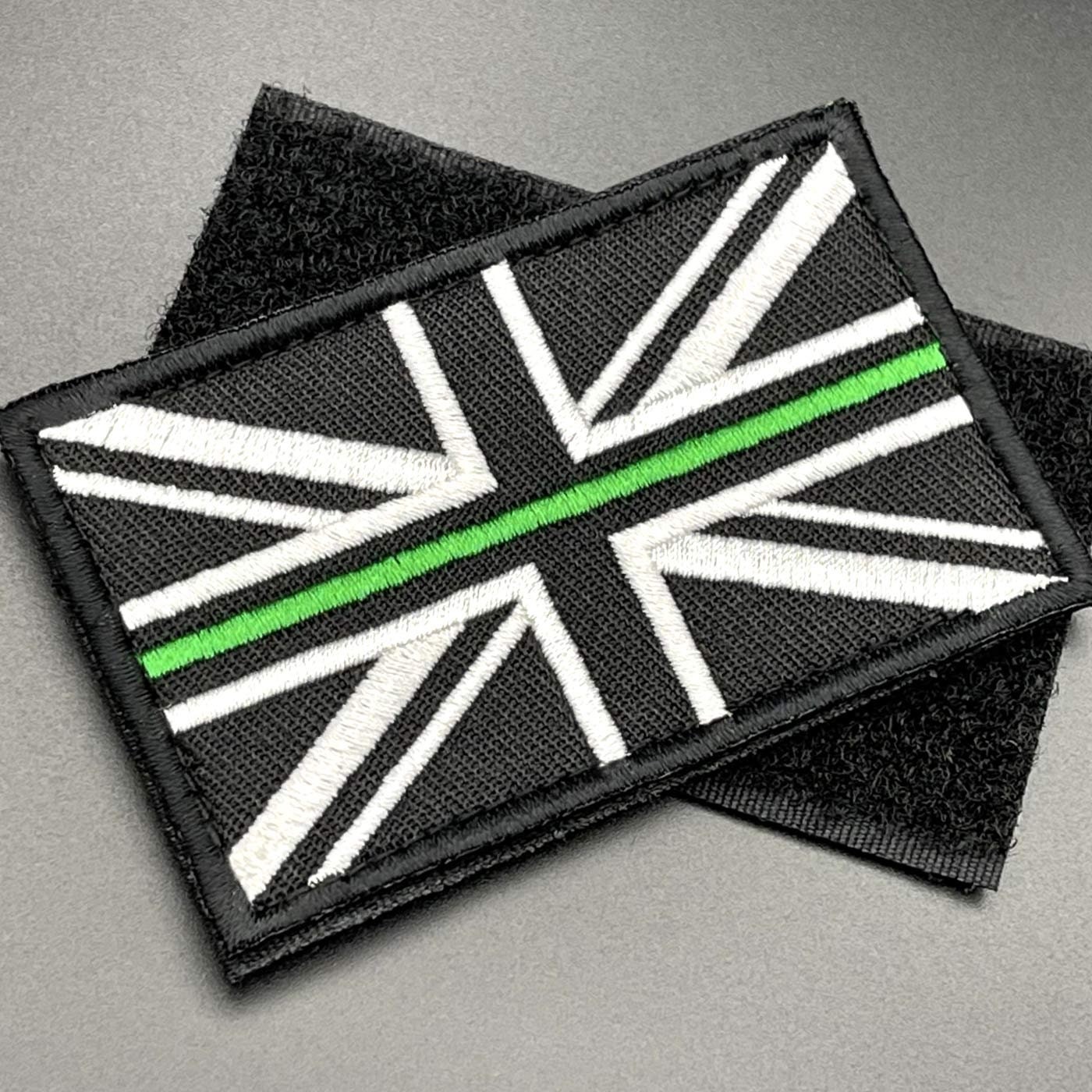 Thin Green Line Union Jack Patch Black Hook-lined, Fabric Emergency ...