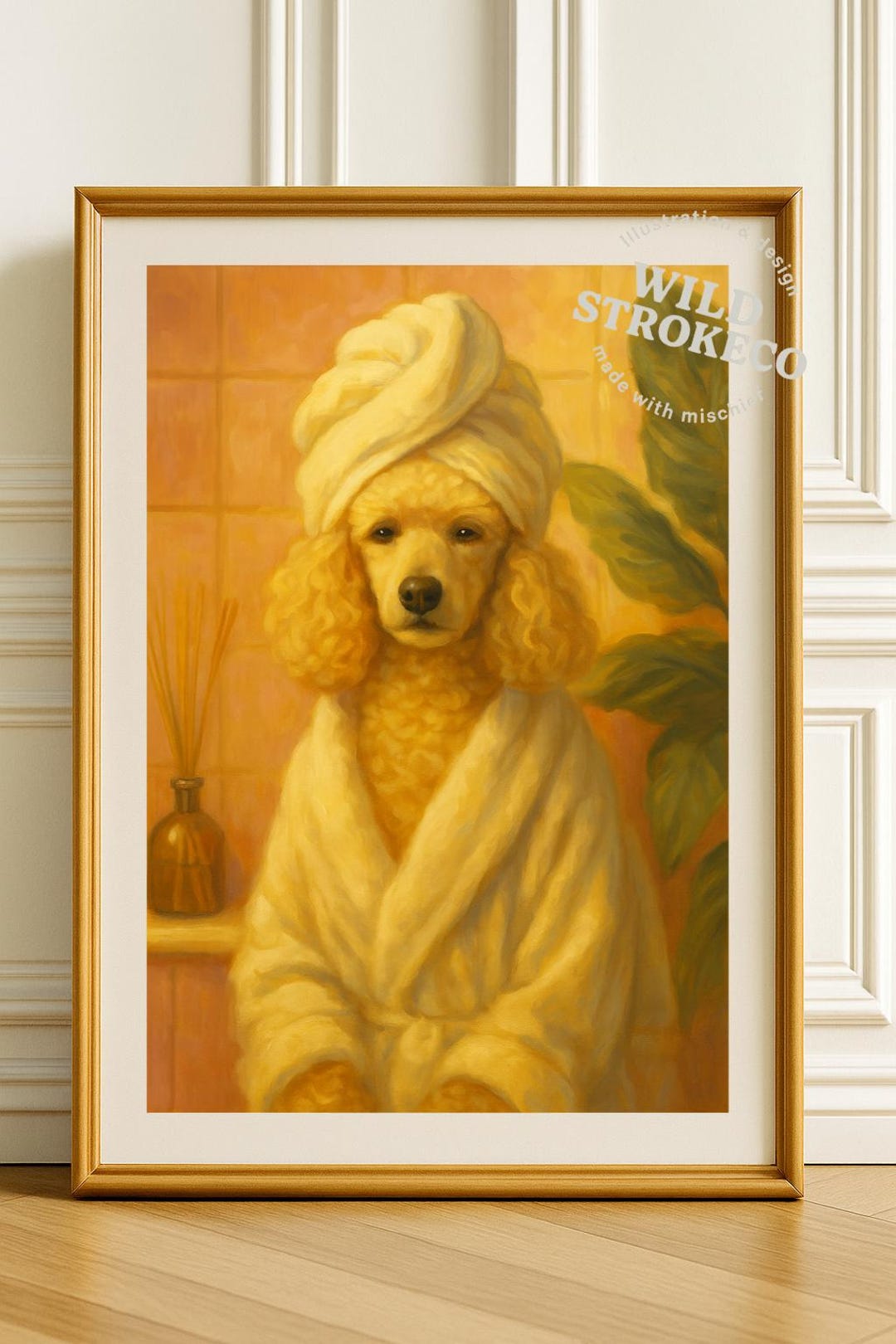 Poodle Spa Day Wall Art Printable – Funny Bathroom Dog Decor, Glamorous ...