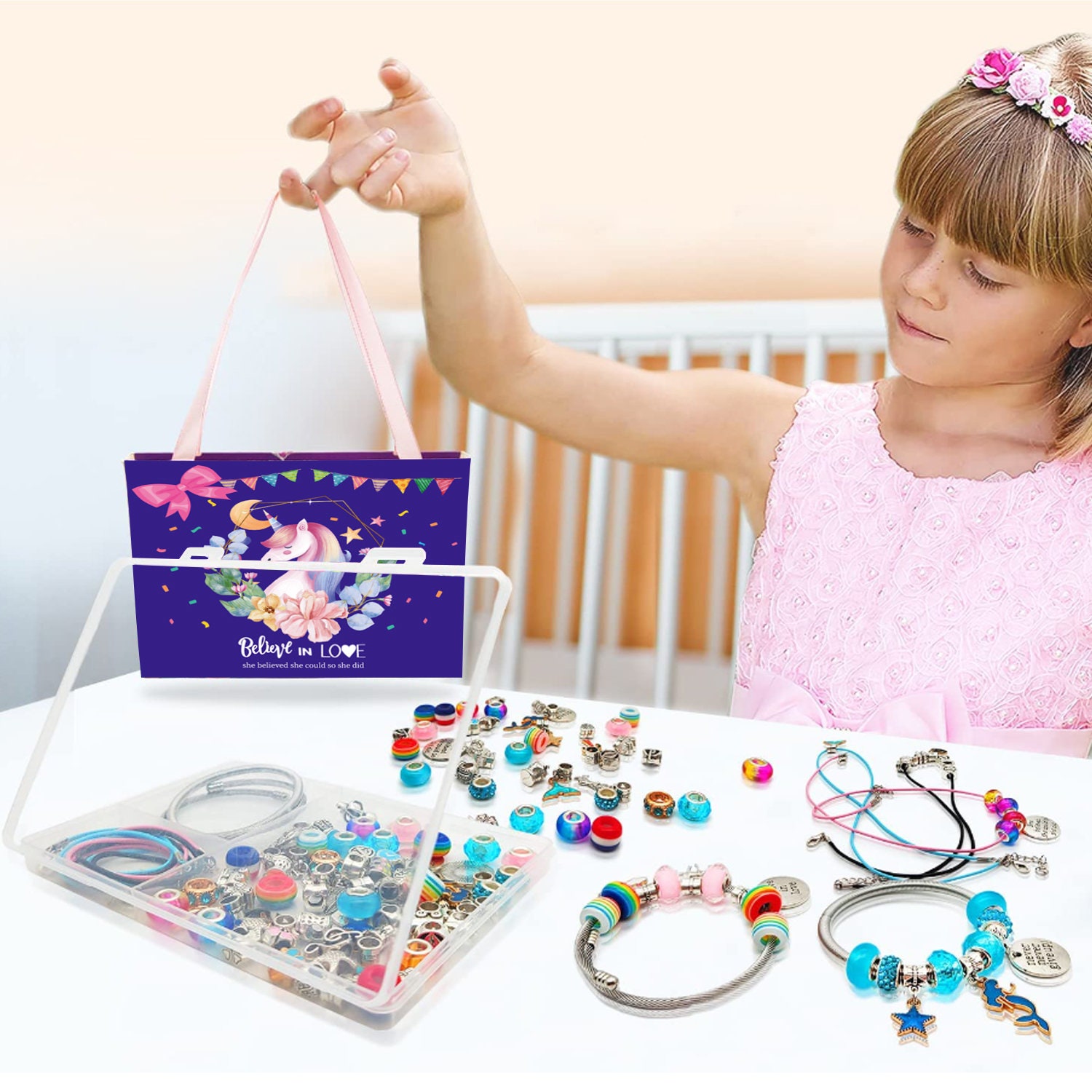 Trending Jewelry Making Gift Set - DIY Charm Bracelet Kit for Girls - Etsy