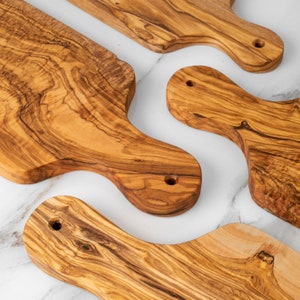 Olive Wood Cutting Board With Handle Handmade Chopping Board Set Gift ...