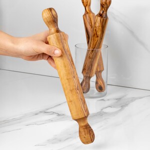 Premium Handmade Olive Wood Rolling Pin Durable & Elegant Wooden ...
