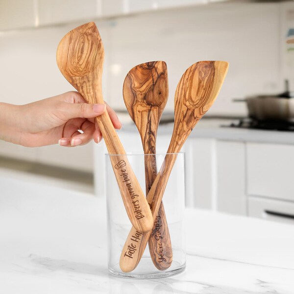 Flat Handle Wood Spoon - Etsy