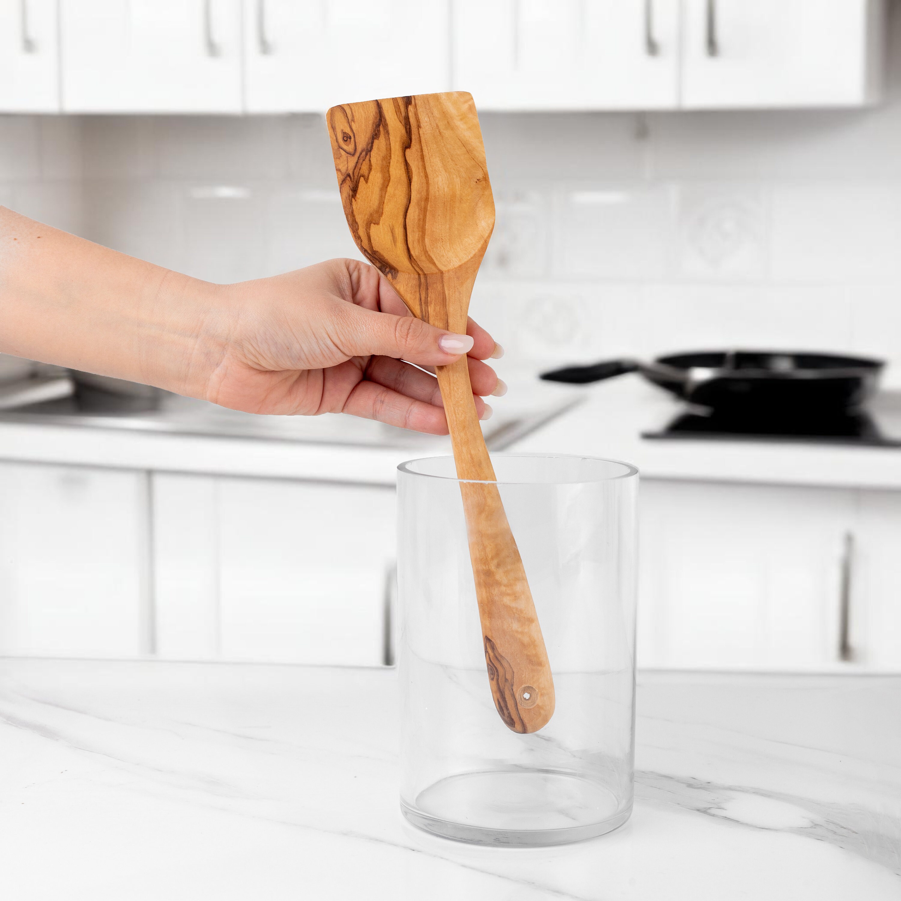 Handmade Olive Wood Turner Spatula Durable Wooden Spatula for Cooking ...