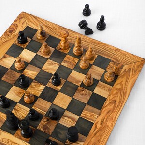 Olive Wood Chess Set Handmade With Hand-carved Chess Pieces Wooden ...