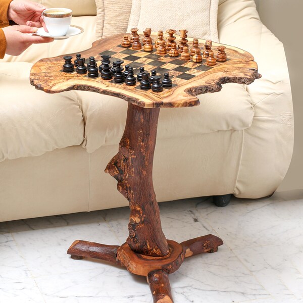 Wood Table Chess Set - Etsy