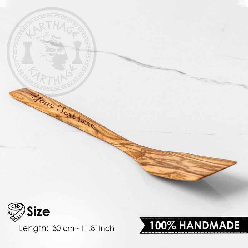 Engraved Olive Wood Spatula: Non-stick Kitchen Utensil, Personalized ...