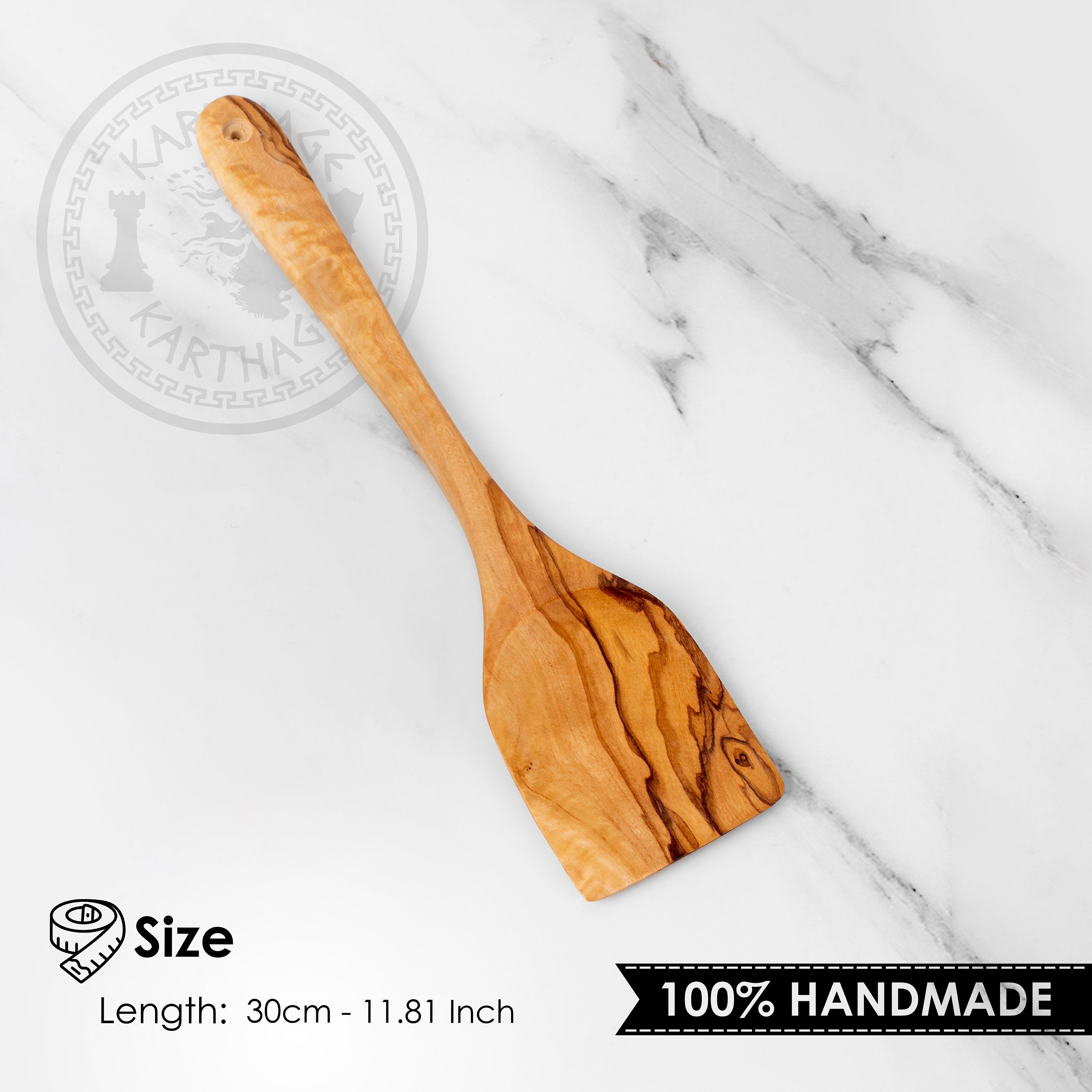 Handmade Olive Wood Turner Spatula Durable Wooden Spatula for Cooking ...