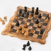 Olive Wood Chess Set, Handmade Elegant Wooden Board With Pieces Eco ...
