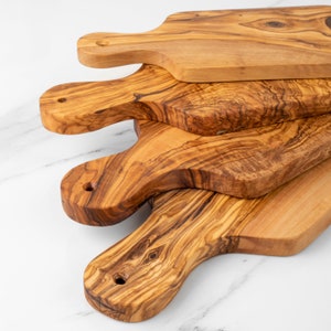 Olive Wood Cutting Board With Handle Handmade Chopping Board Set Gift ...