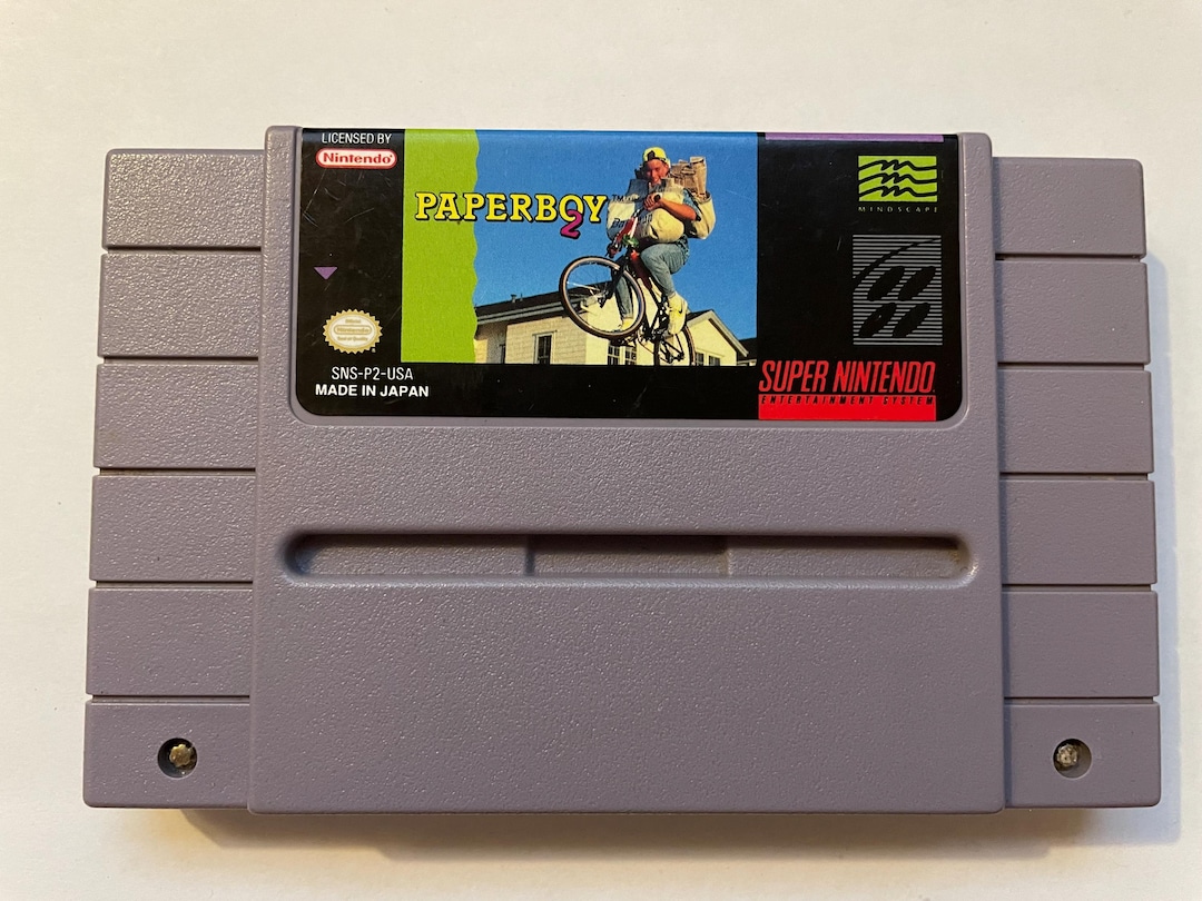 Authentic Super Nintendo Paperboy 2 Game Cart - Etsy