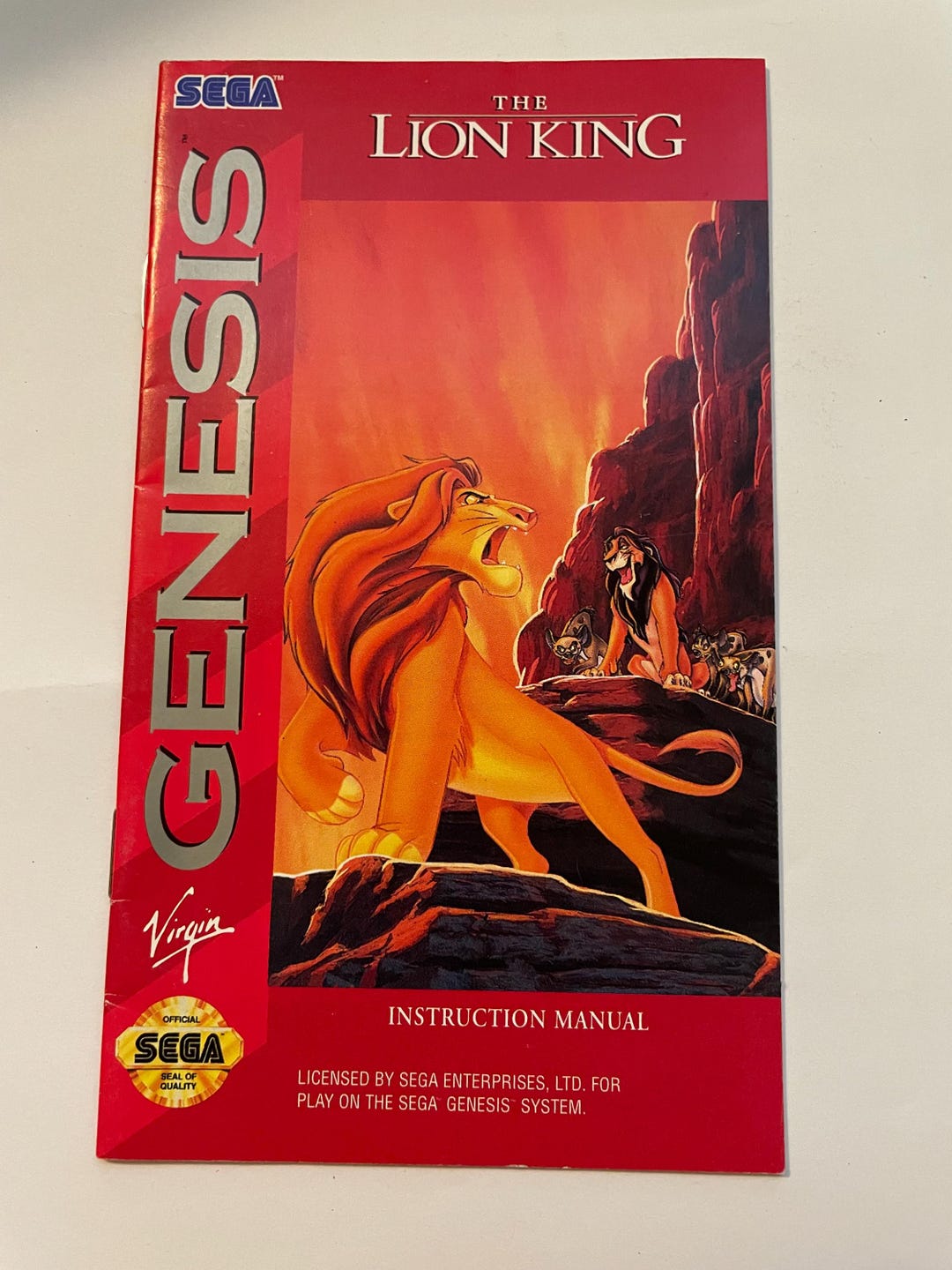 Authentic Lion King ( Gen ) Video Game Manual - Etsy