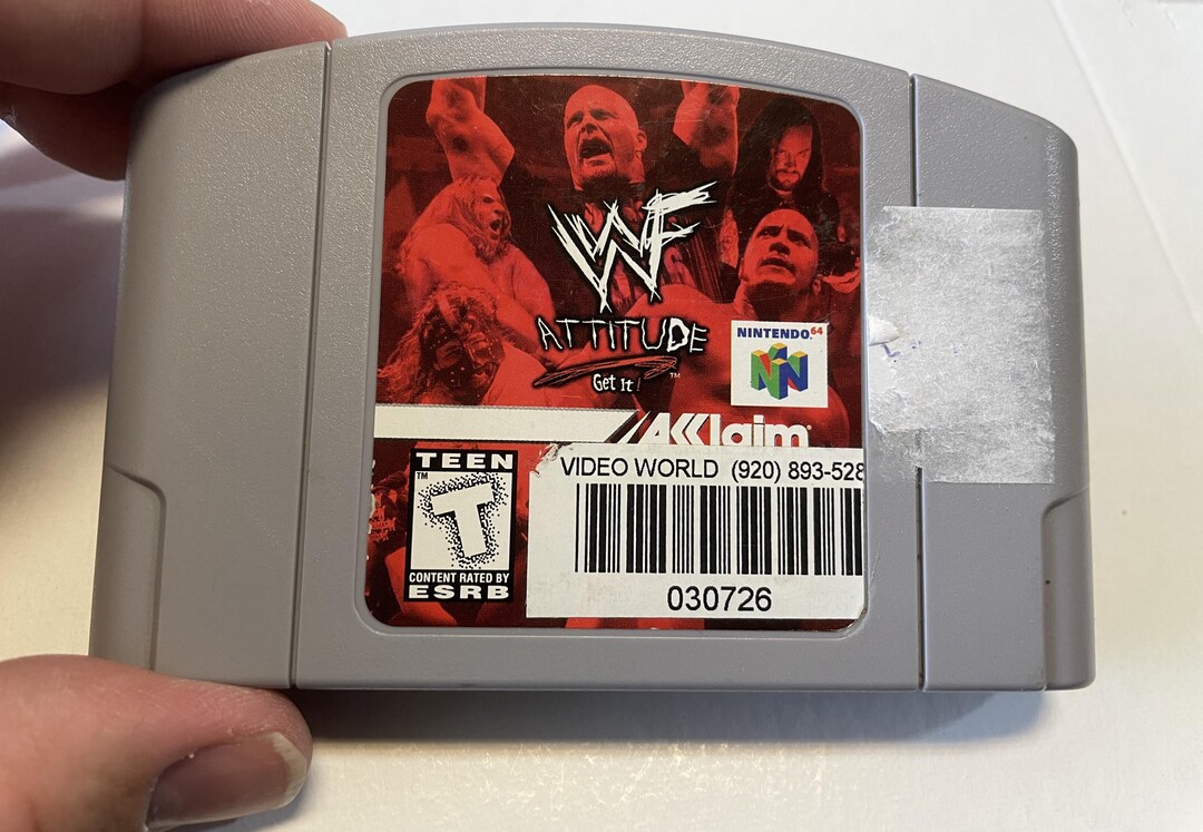 Authentic Nintendo 64 WWF Attitude Game Cart - Etsy