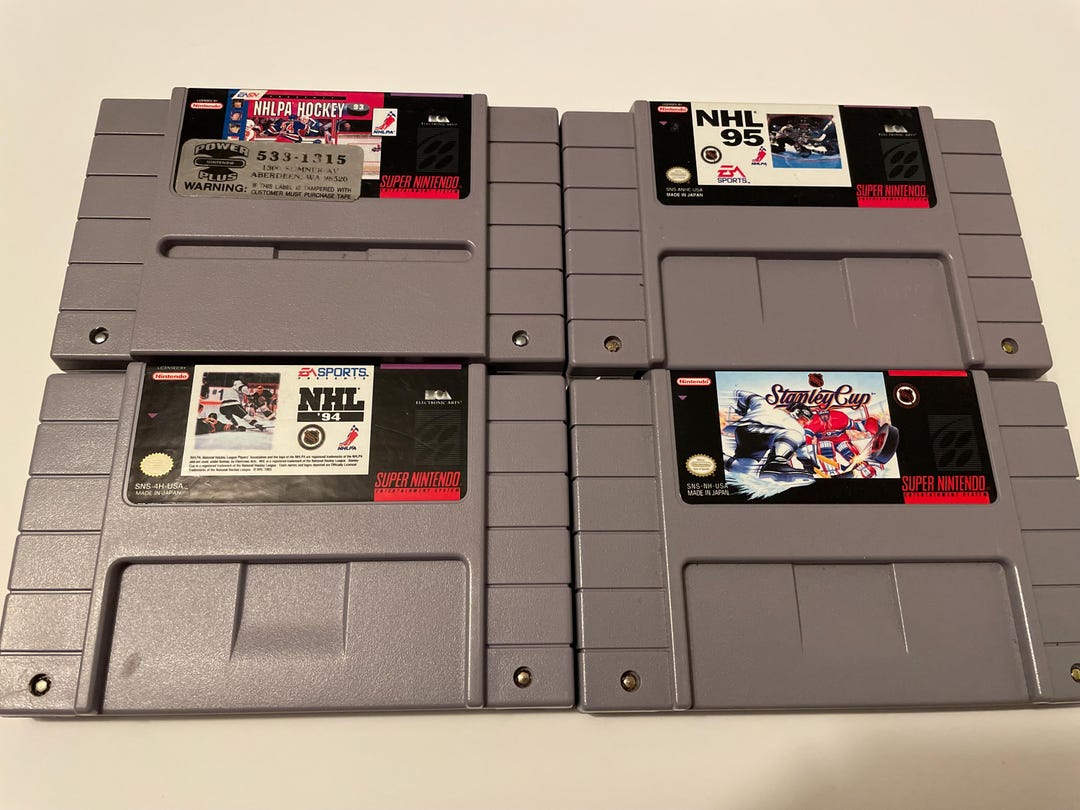 Authentic Super Nintendo 4 Game Hockey Pack Cart - Etsy