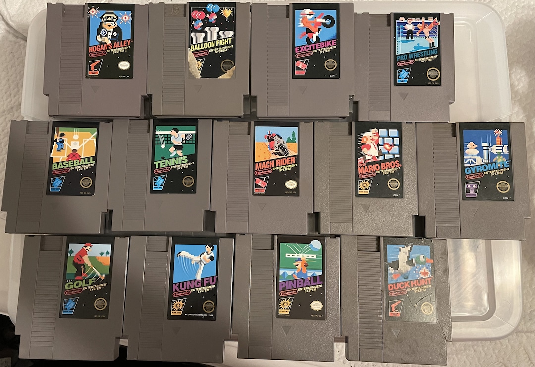 Authentic Nintendo "nes" Black Label Carts. - Etsy