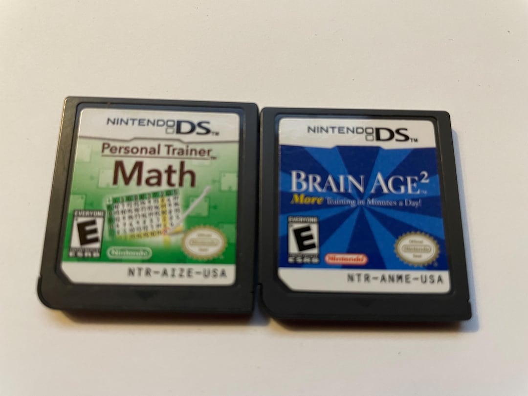 Authentic DS Math + Brain Age 2 Game Cart - Etsy
