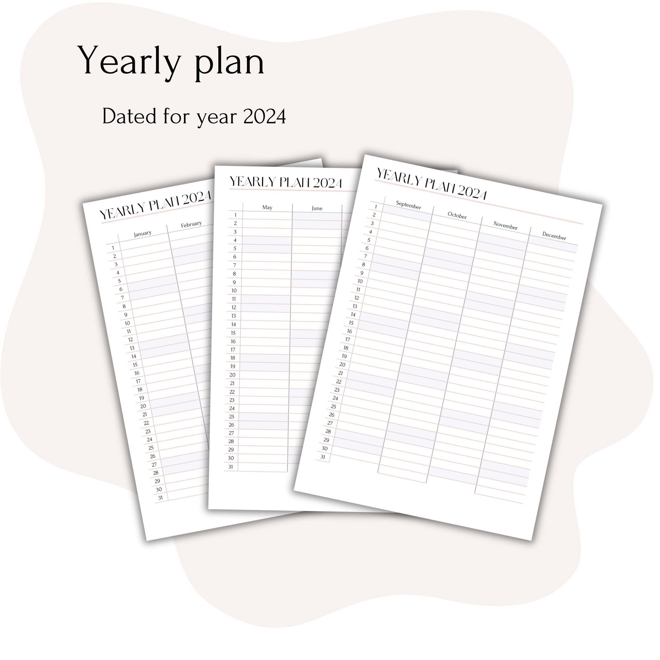 Planner for 2024, Dated Planner, Printable Planner, Daily Weekly ...