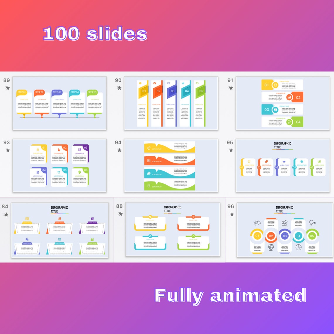 100 Animated Powerpoint Slides, Powerpoint Templates, Infographic ...