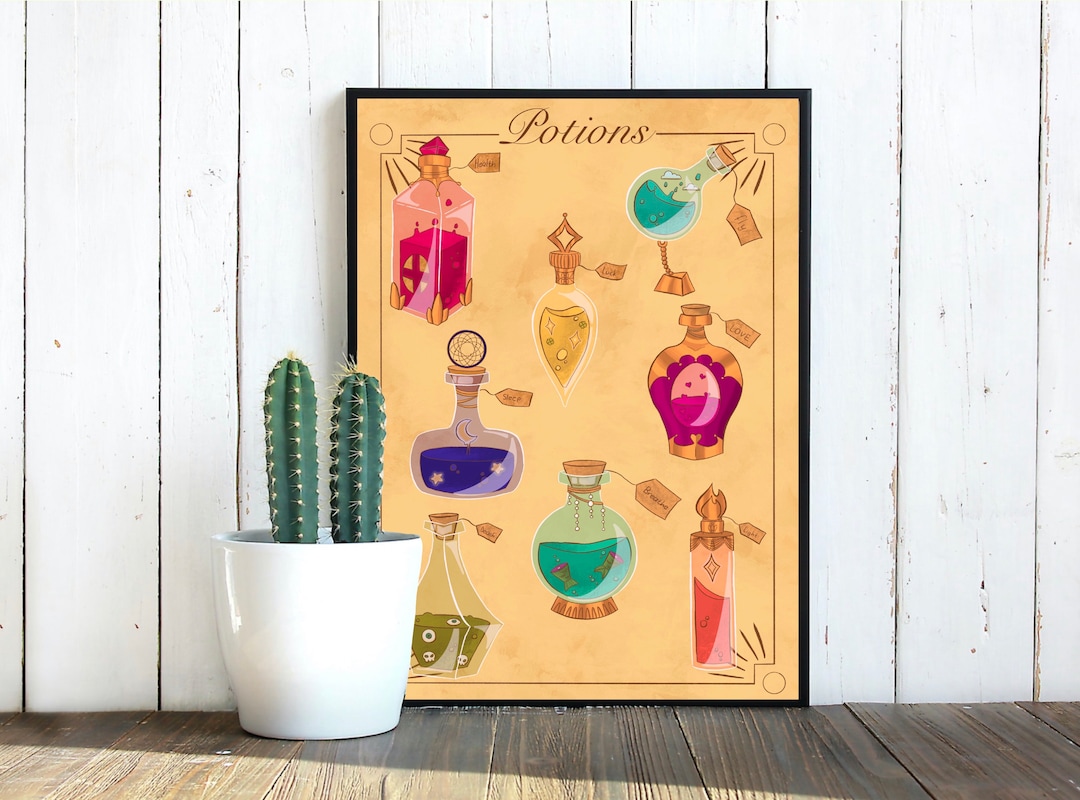 Potions Printable Poster Printable Cute Fantasy - Etsy