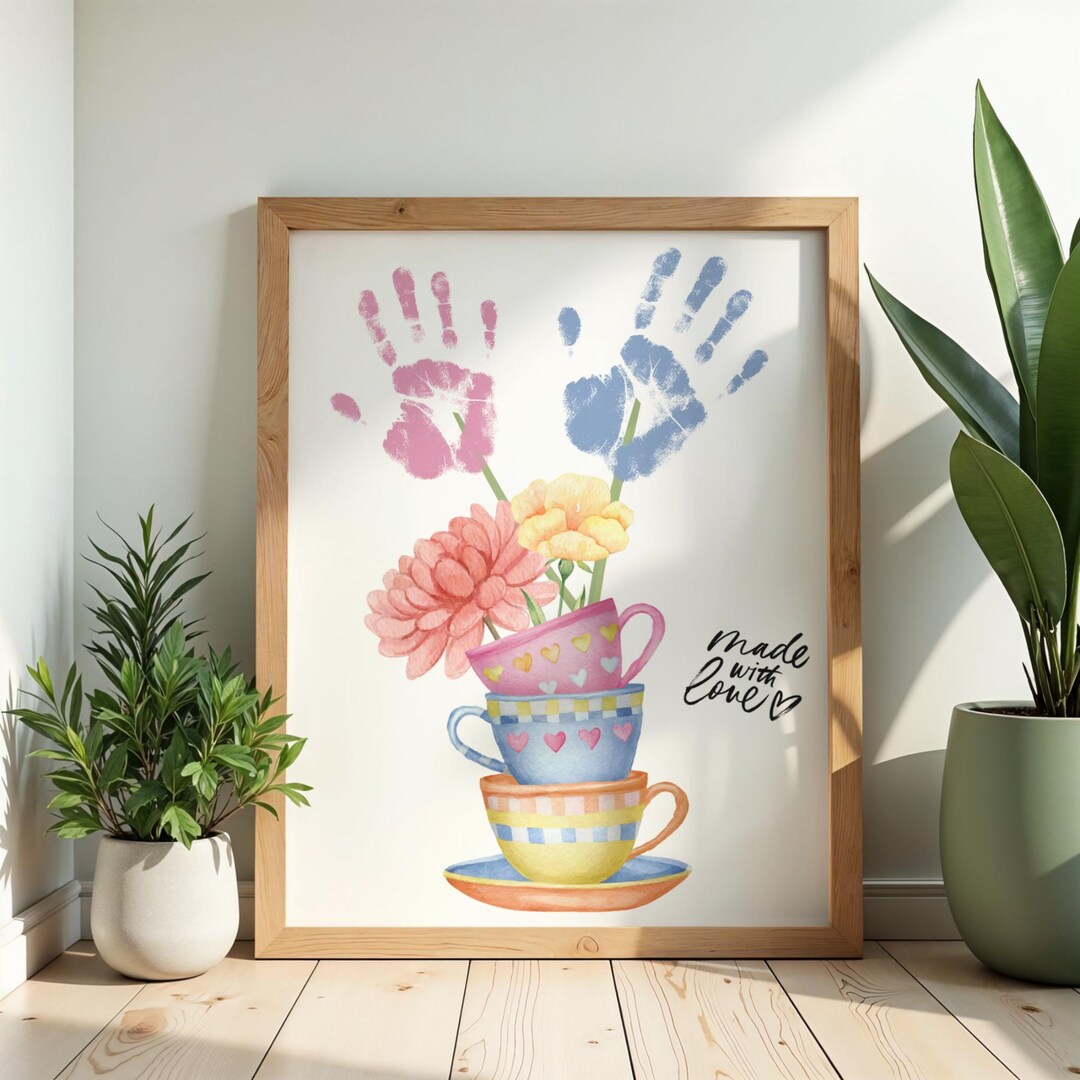 Flower Bouquet Handprint Craft for Birthday, Printable, Mothers Day ...