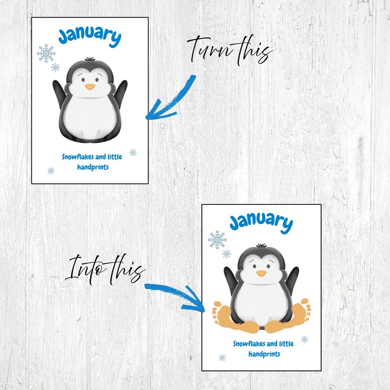 Handprint Art Memory Book: Printable Kids Calendar Keepsake (PDF) - Etsy