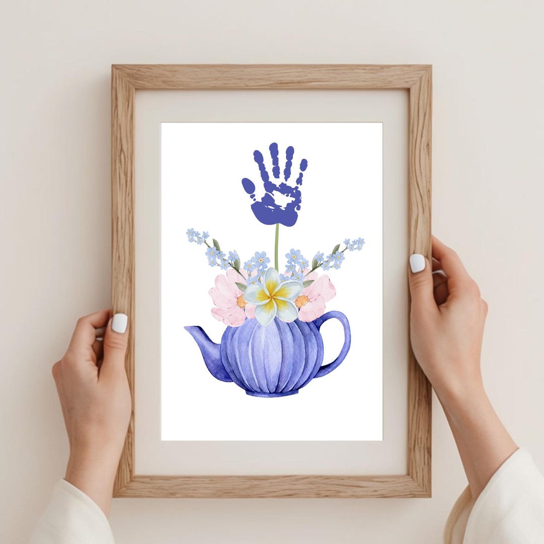 Flower Handprint Craft Art, Printable, Mothers Day, Mother's Day, for ...