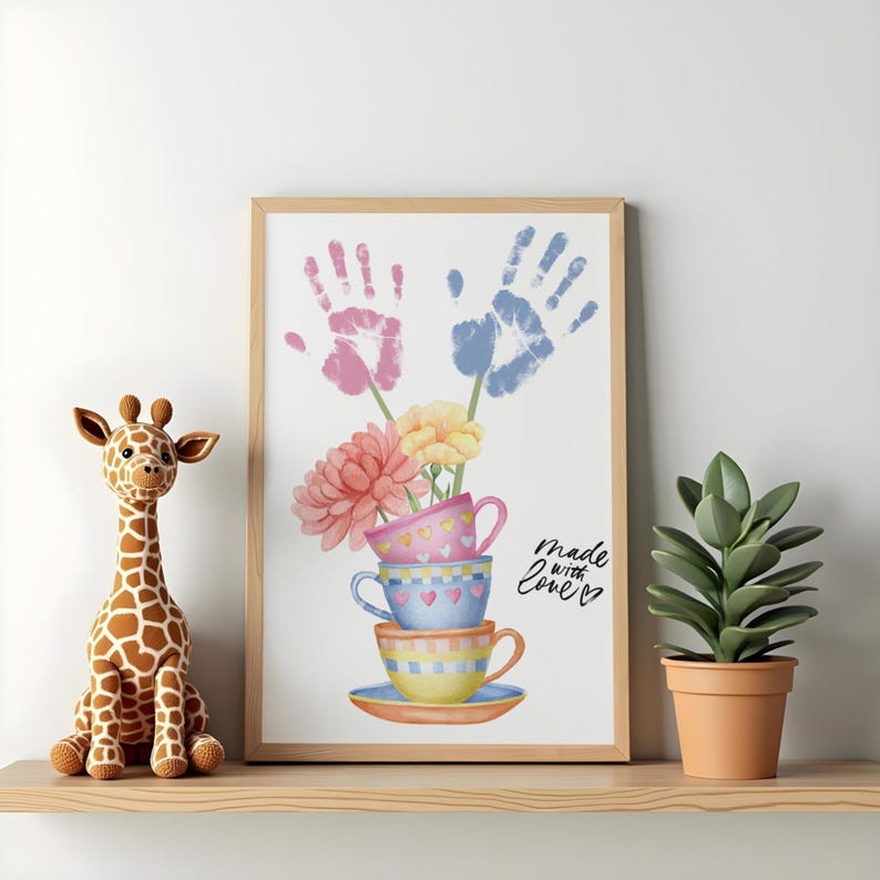 Flower Bouquet Handprint Craft for Birthday, Printable, Mothers Day ...
