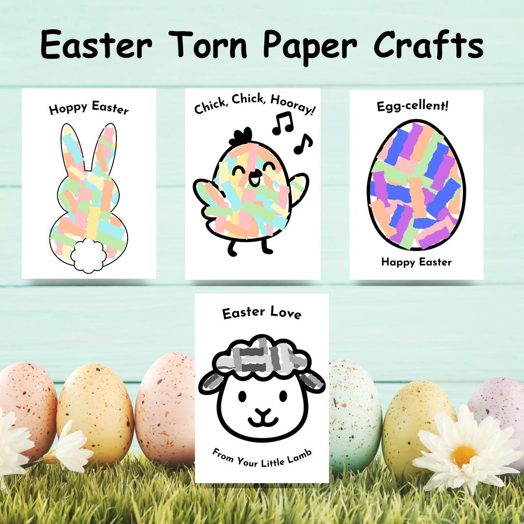 Easter Torn Paper Craft Bundle, Activities for Kids, Shredded Pieces ...