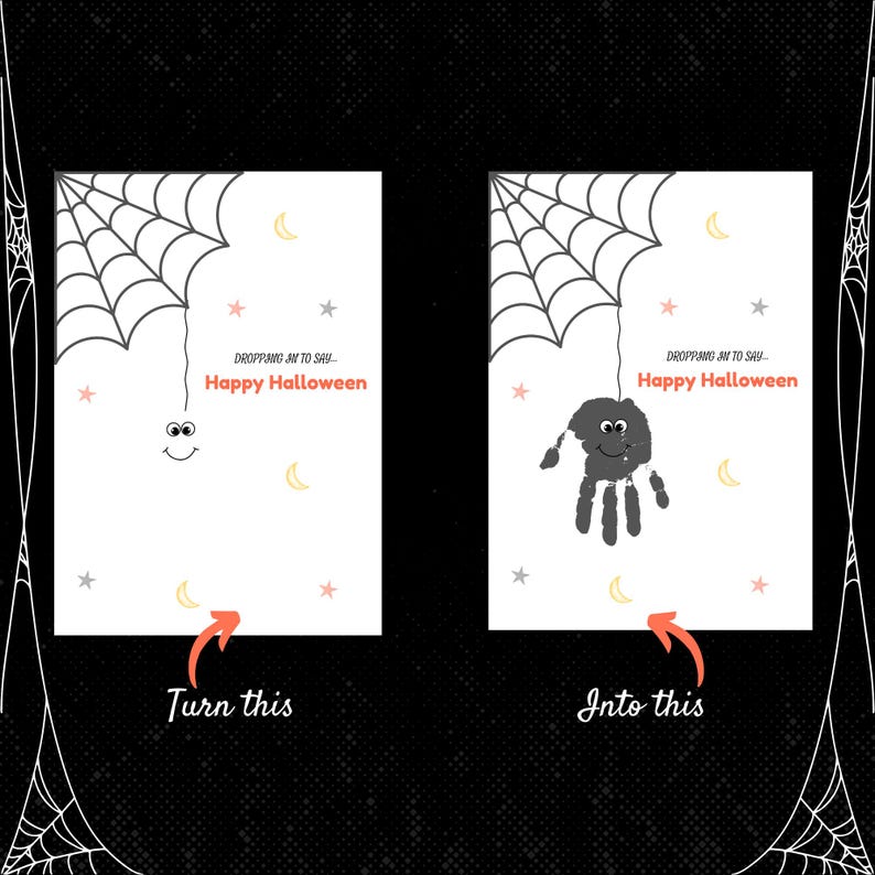 Halloween Spider Handprint Craft: Toddler Keepsake Art (digital ...