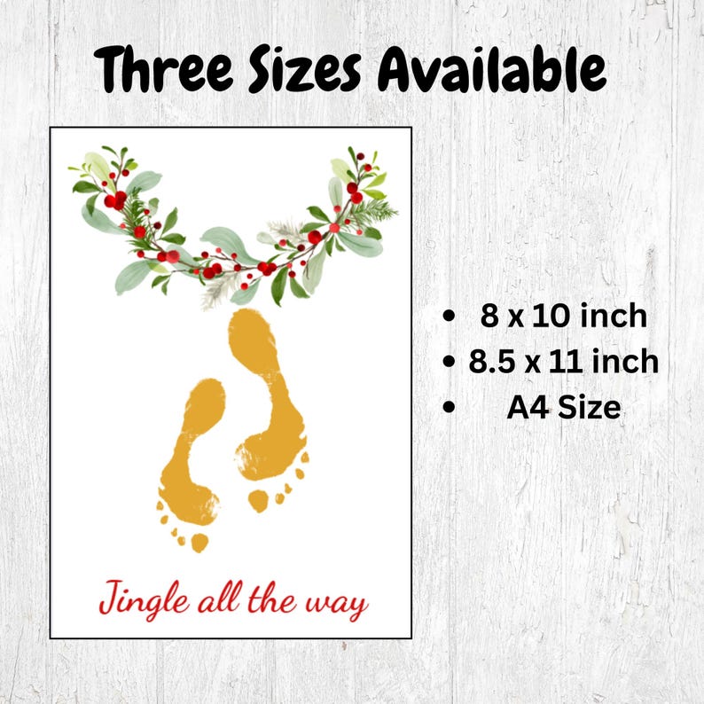 Printable Christmas Footprint Craft, Jingle All the Way Keepsake, Baby ...