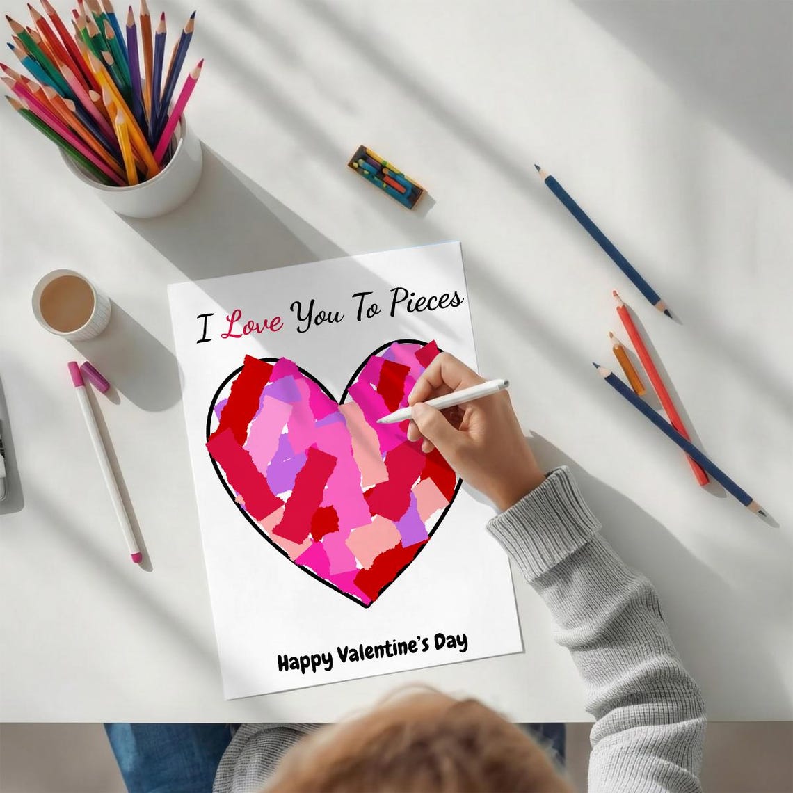 Valentine's Day Torn Paper Craft, Activities for Kids, Shredded Pieces ...