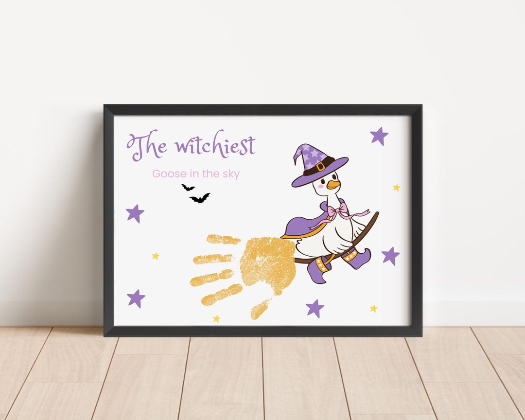 Goose Witch Handprint Art Printable, Funny Halloween Kids Craft, the ...