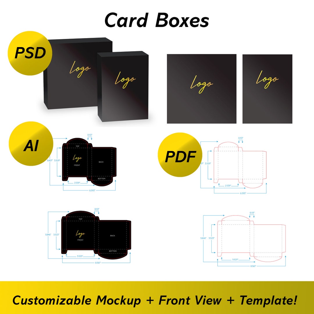 Card Boxes Mockup Template - Etsy