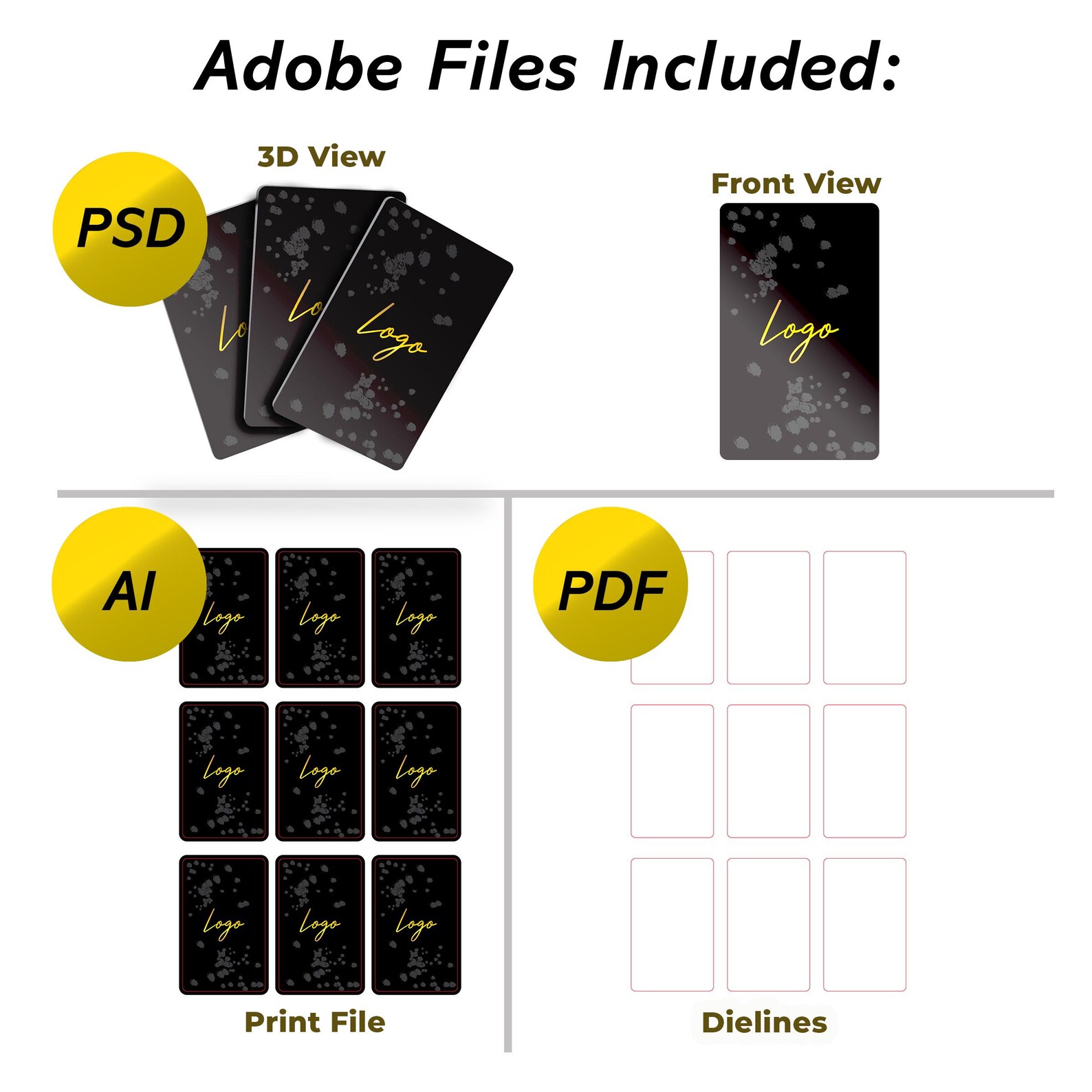 Playing Card Mockups + Templates | 9 DIY Cards on Sheet | Customizable ...