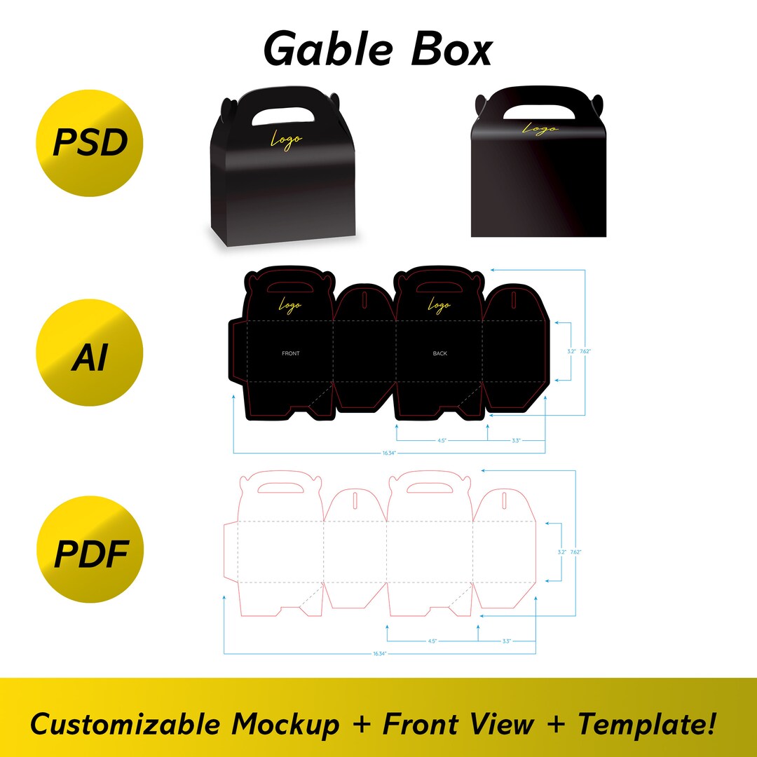 Gable Box Mockup Template - Etsy Australia