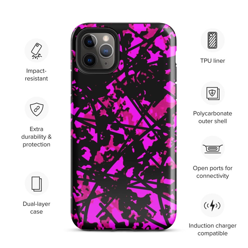 Tough Case for Iphone® Deep Hot Pink - Etsy