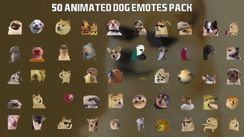 50 Animated Dog Emotes Pack for Twitch, Youtube and Discord - Dog ...
