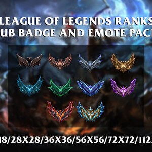 League of Legends Ranks Sub Badge and Emote Pack for Twitch, Youtube ...