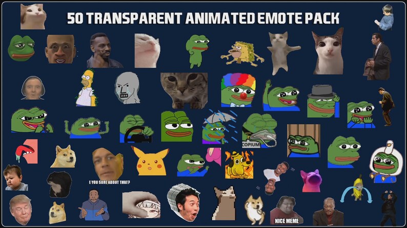 50 Transparent Animated Emotes Pack for Twitch, Youtube and Discord ...