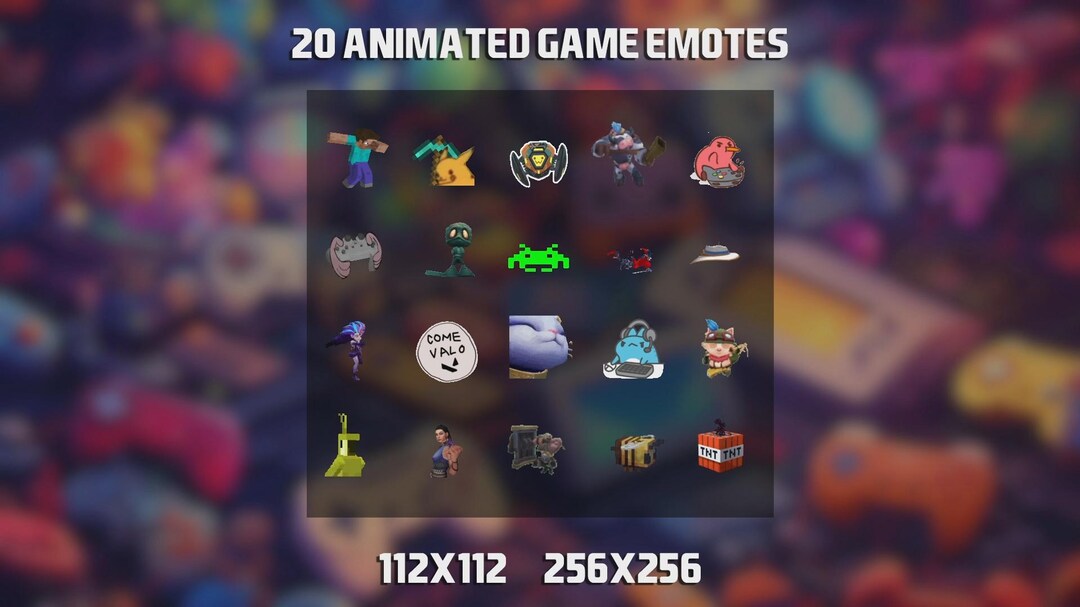 20 Animated Game Emotes Pack for Twitch, Kick, Youtube and Discord Game ...