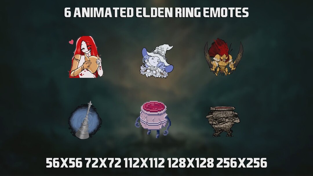 6 Animated Elden Ring Emotes Pack for Twitch, Kick, Youtube and Discord ...
