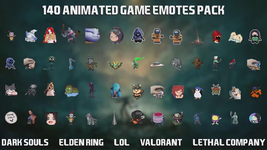 140 Animated Game Emotes Pack for Twitch, Kick, Youtube and Discord ...