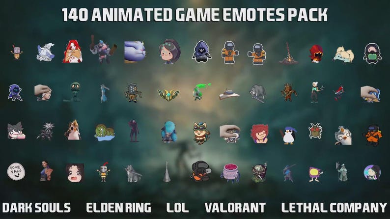 140 Animated Game Emotes Pack for Twitch, Kick, Youtube and Discord ...