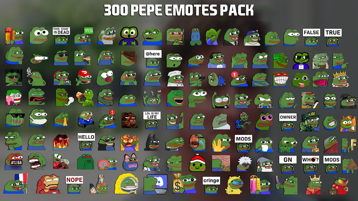 300 Pepe Emotes Pack: Twitch, Youtube, Discord (digital Download) - Etsy