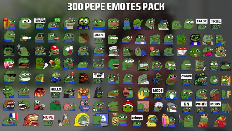 300 Pepe Emotes Pack: Twitch, Youtube, Discord (digital Download) - Etsy