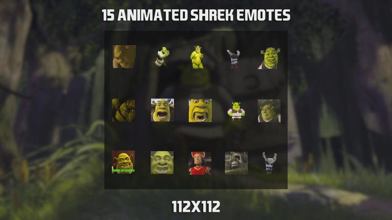15 Animated Shrek Emotes Pack for Twitch, Kick, Youtube and Discord ...