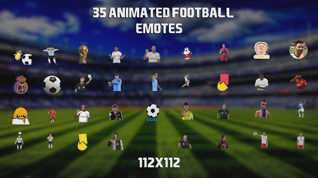 35 Animated Football Emotes Pack for Twitch, Kick, Youtube and Discord ...