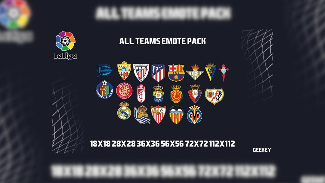 La Liga All Team Logos Emote Pack for Twitch Youtube and - Etsy