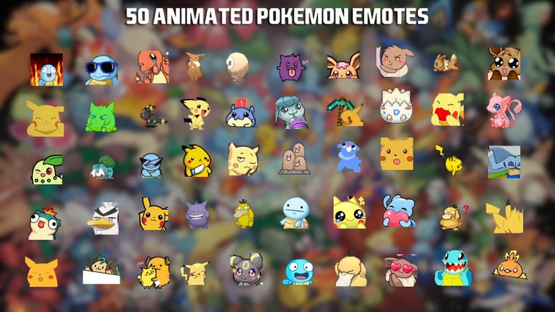 50 Animated Pokemon Emotes Pack for Twitch, Youtube and Discord - Cute ...