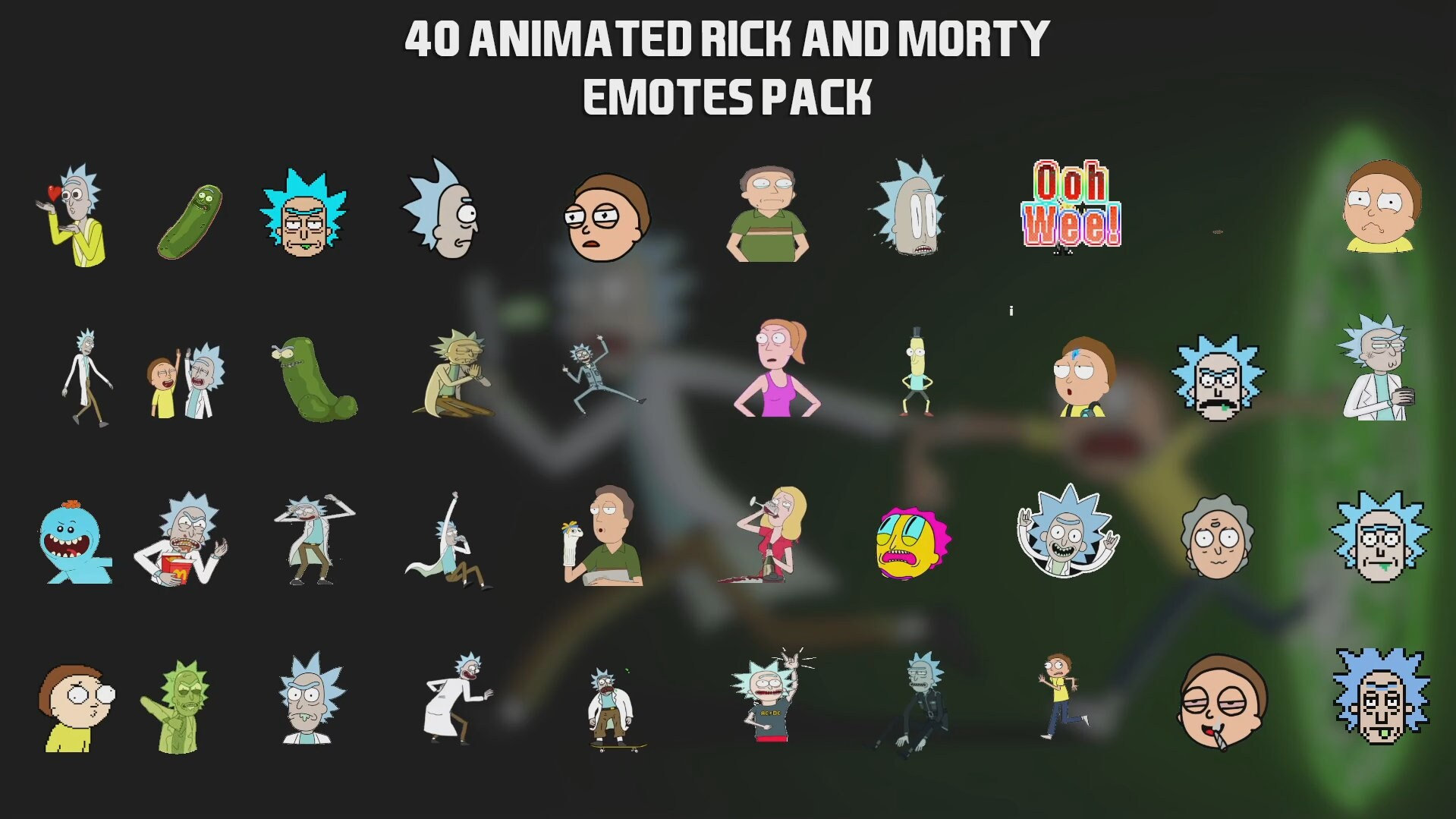 40 Animated Rick and Morty Emotes Pack for Twitch, Youtube and Discord ...